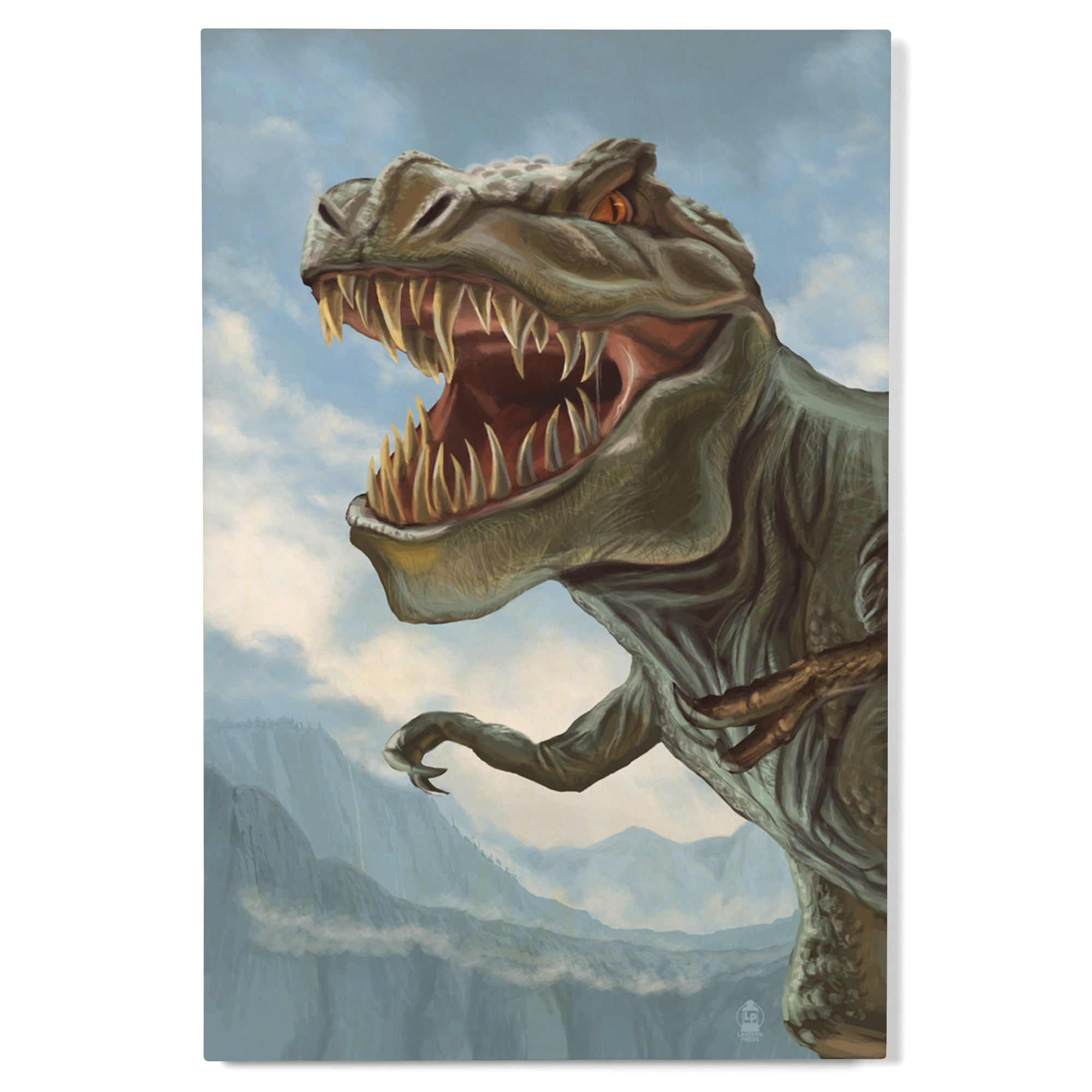 T Rex Dinosaur Birch Wood Wall Sign (12x18 Rustic Home Decor, Ready to ...