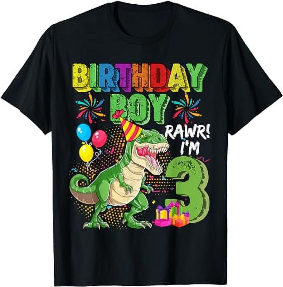T Rex Dinosaur Birthday Boy Rawr Im 3 Year Old 3rd Birthday T-Shirt - Walmart.com