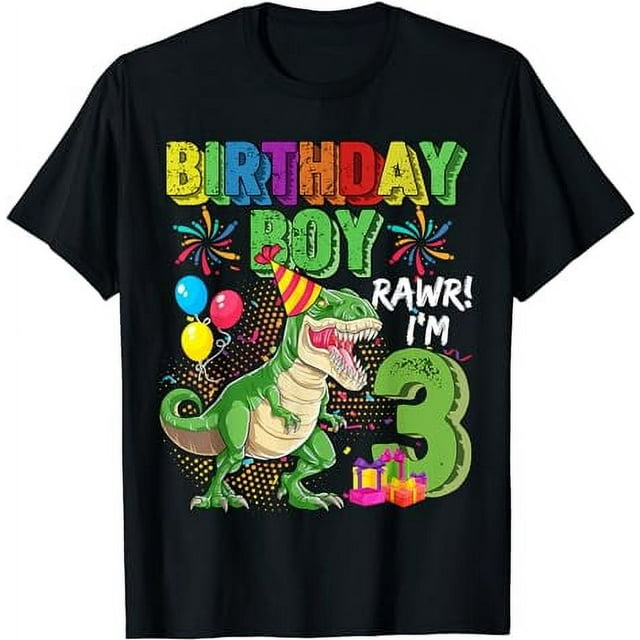 T Rex Dinosaur Birthday Boy Rawr Im 3 Year Old 3rd Birthday T-Shirt - Walmart.com