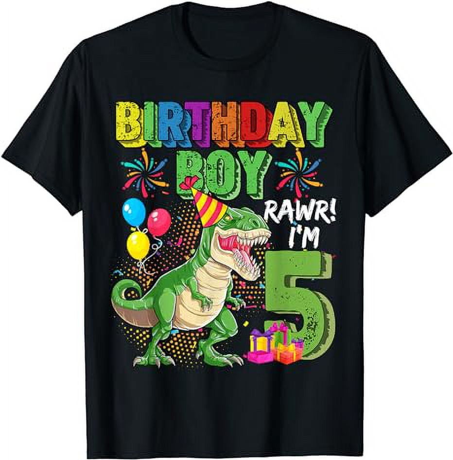 T Rex Dinosaur Birthday Boy Rawr Im 5 Year Old 5th Birthday T-Shirt - Walmart.com