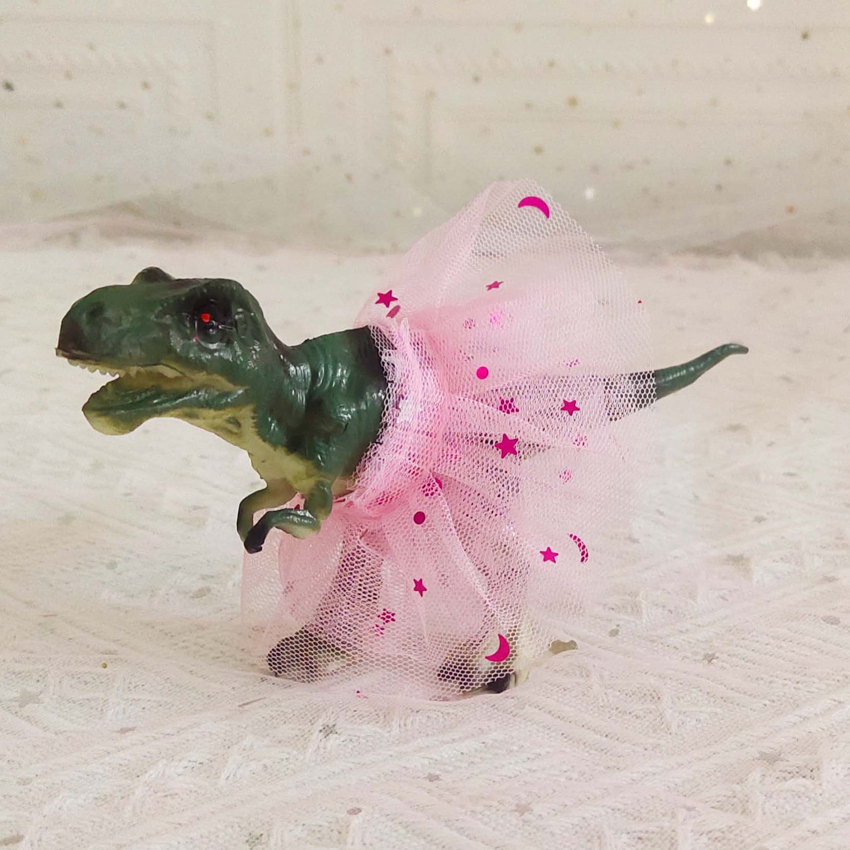 T Rex Dinosaur Cake Toppers With Tutu, Green Tyrannosaurus T Rex Girl ...