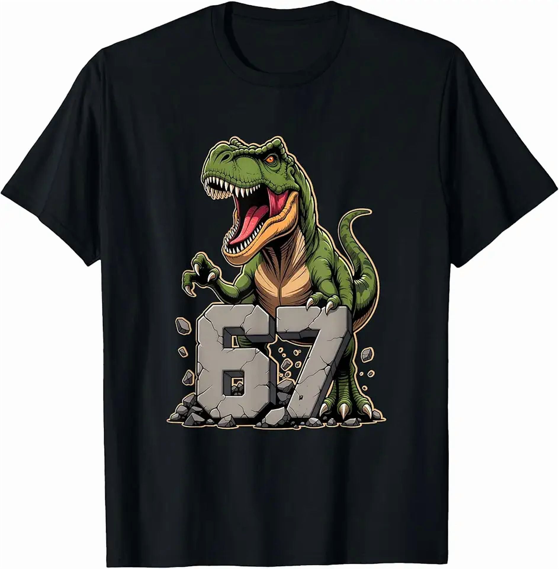 T-Rex Dinosaur Funny Six Seven Meme Cool Tyrannosaurus 67 T-Shirt ...