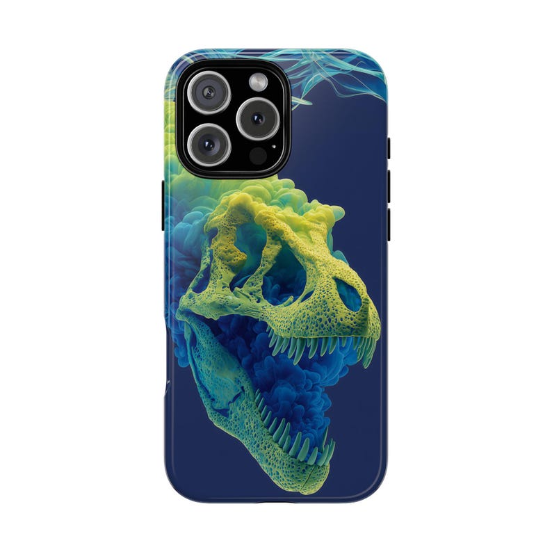 T-Rex Dinosaur Green Smoke Tyrannosaurus Prehistoric Art Phone Case ...