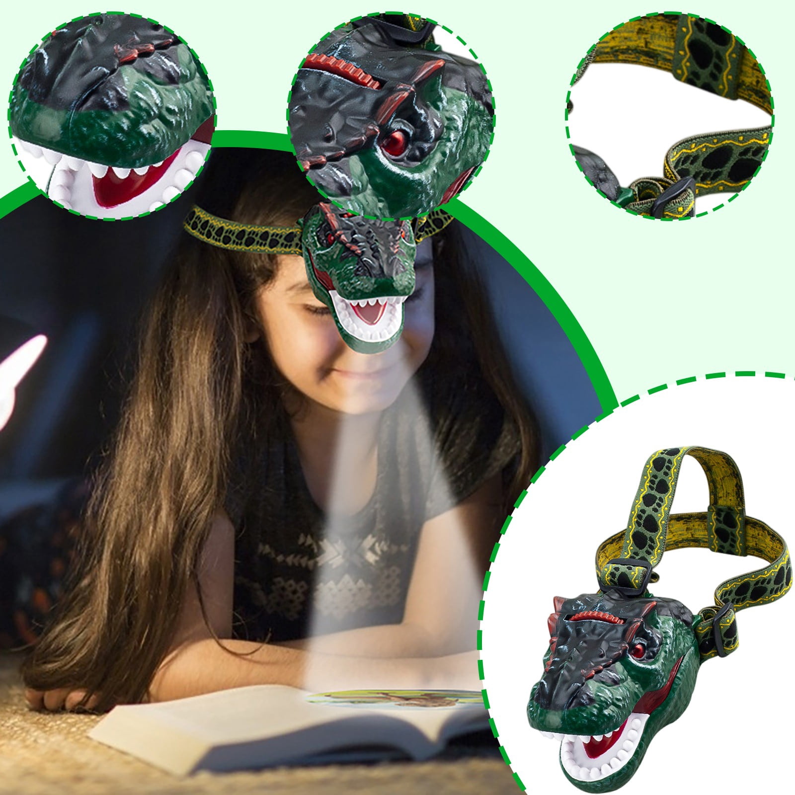T-Rex Dinosaur Headlamp for Kids – Wearable T-Rex Dinosaur Light with ...
