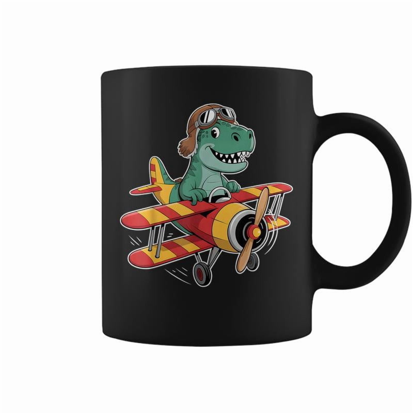 T Rex Dinosaur Plane Airplane Pilot Graphic Toddler Boys Coffee Mugs ...