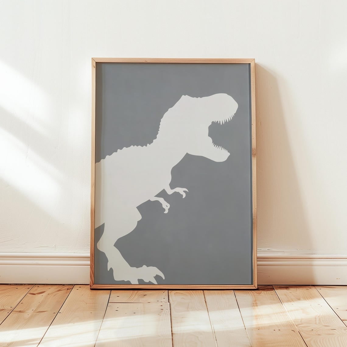 T-Rex Dinosaur Wall Art, Minimalist Tyrannosaurus Rex Print Room Or ...