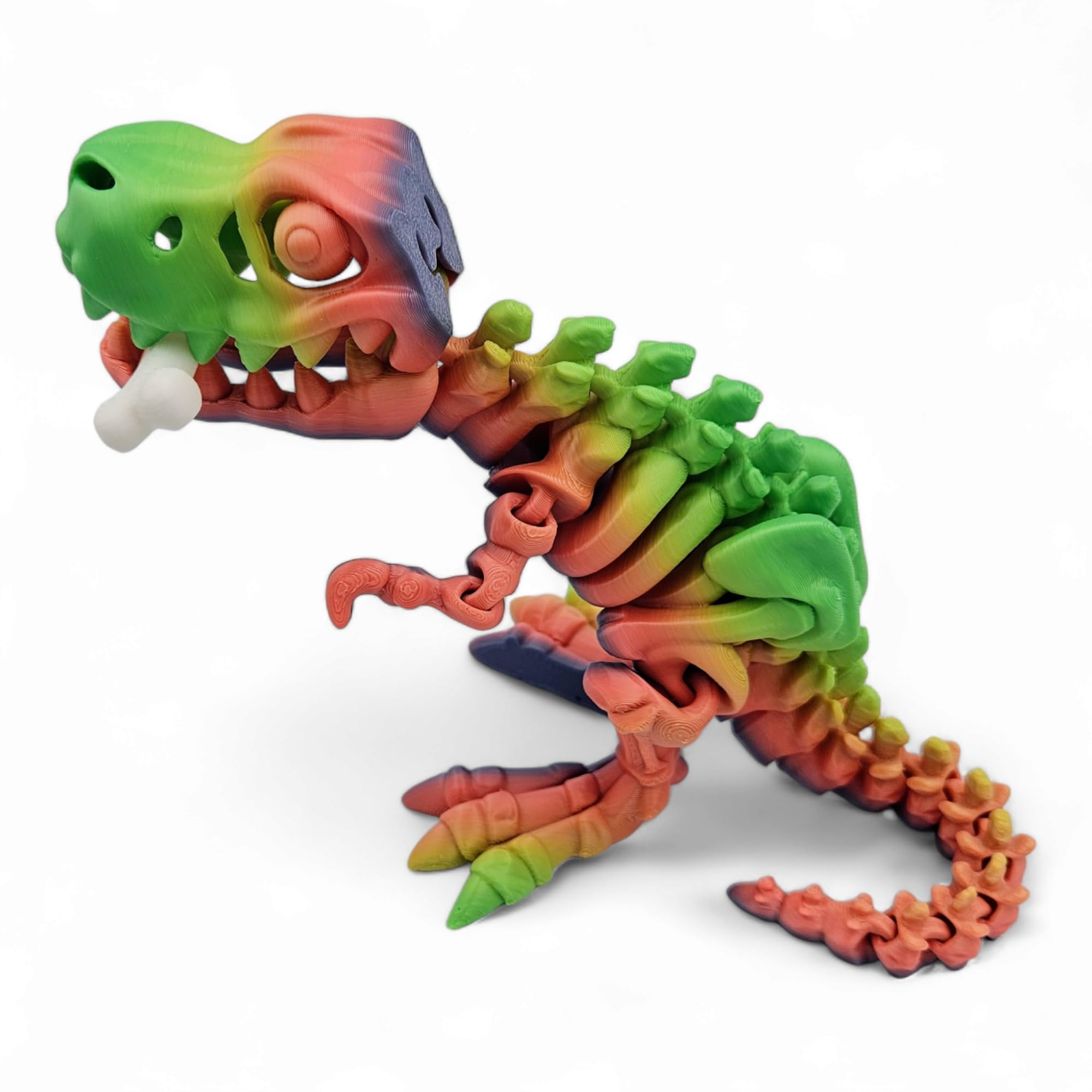 T-Rex Fidget Figurine - Flexible Rexi with Bone 3D Printed Articulated ...