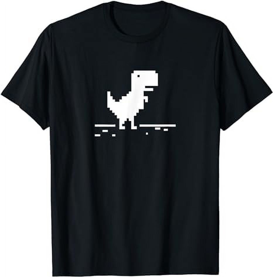 T-Rex Geek Dinosaur Pixel Art No Internet Connection T-Shirt - Walmart.com