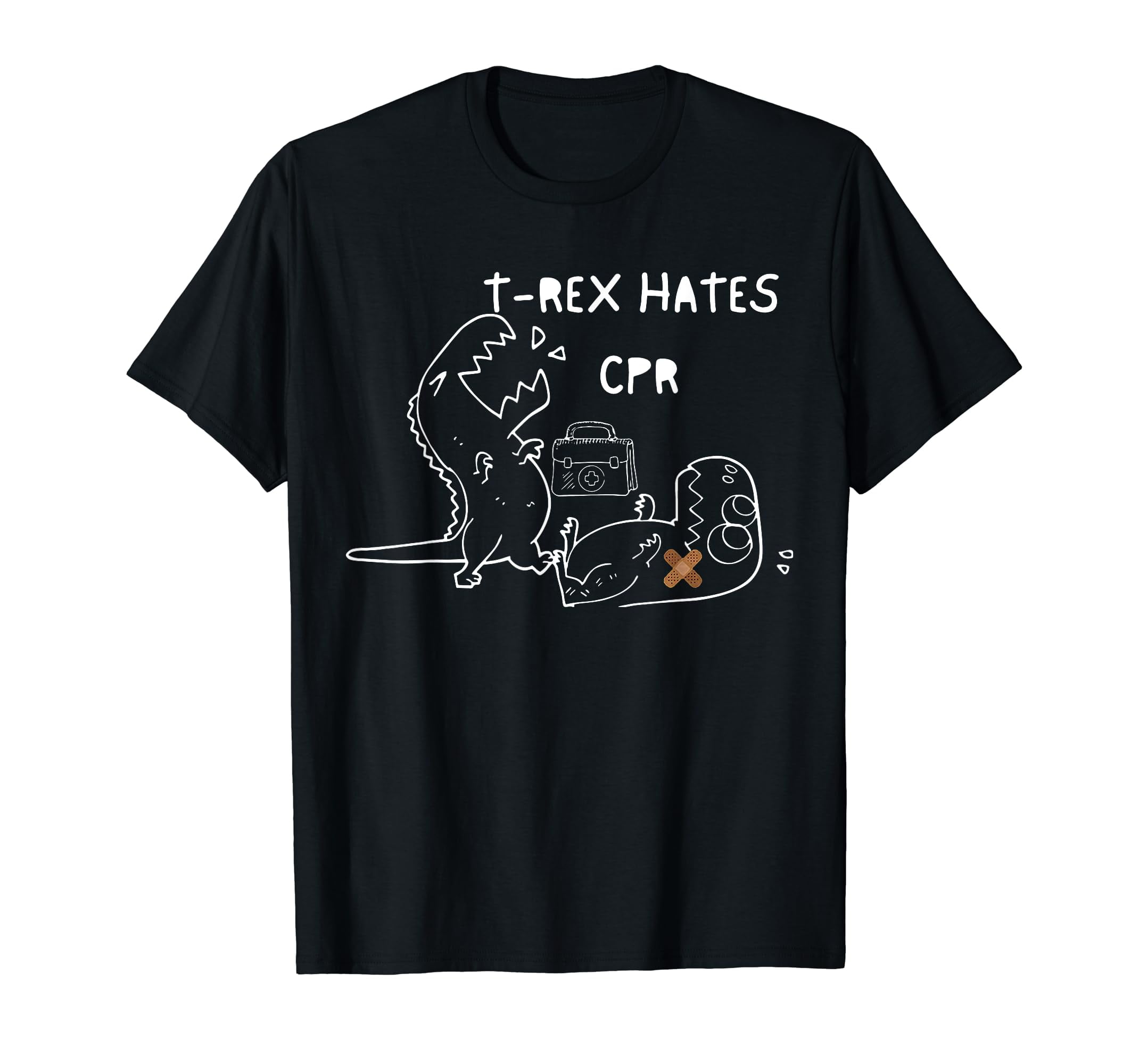 T-Rex Hates CPR Dinosaurs Funny Nurse T-Shirt - Walmart.com