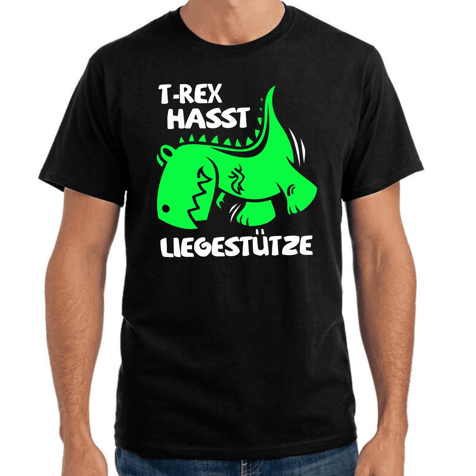 T-Rex Hates Push-Ups Tyrannosaurus Rex Quotes Gift Funny Fun T-Shirt ...