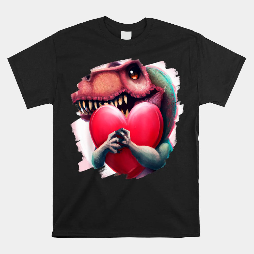 T Rex Hugging Heart Valentines Day Tyrannosaurus Rex Shirt - Walmart.com