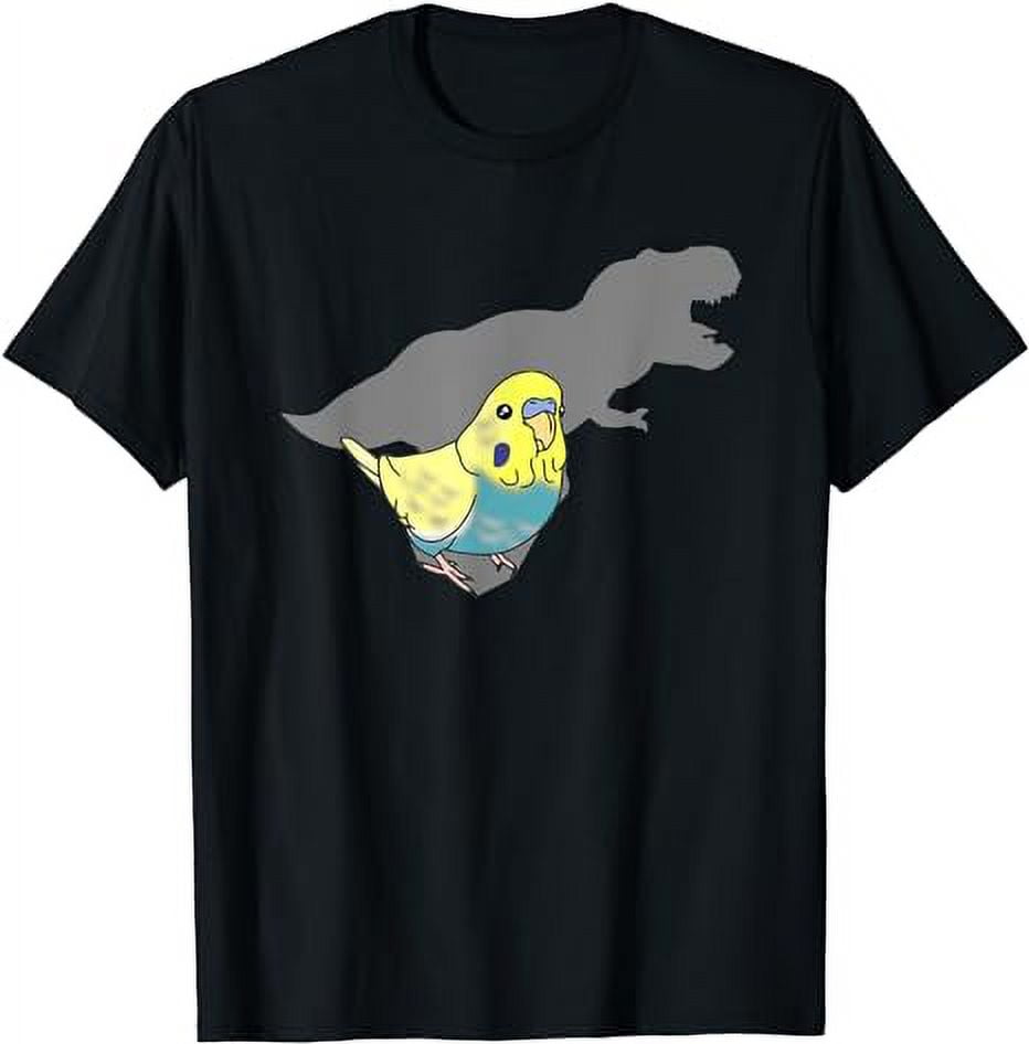 T-Rex Parakeet Birb Parrot Dinosaur shadow Turquoise Budgie T-Shirt ...
