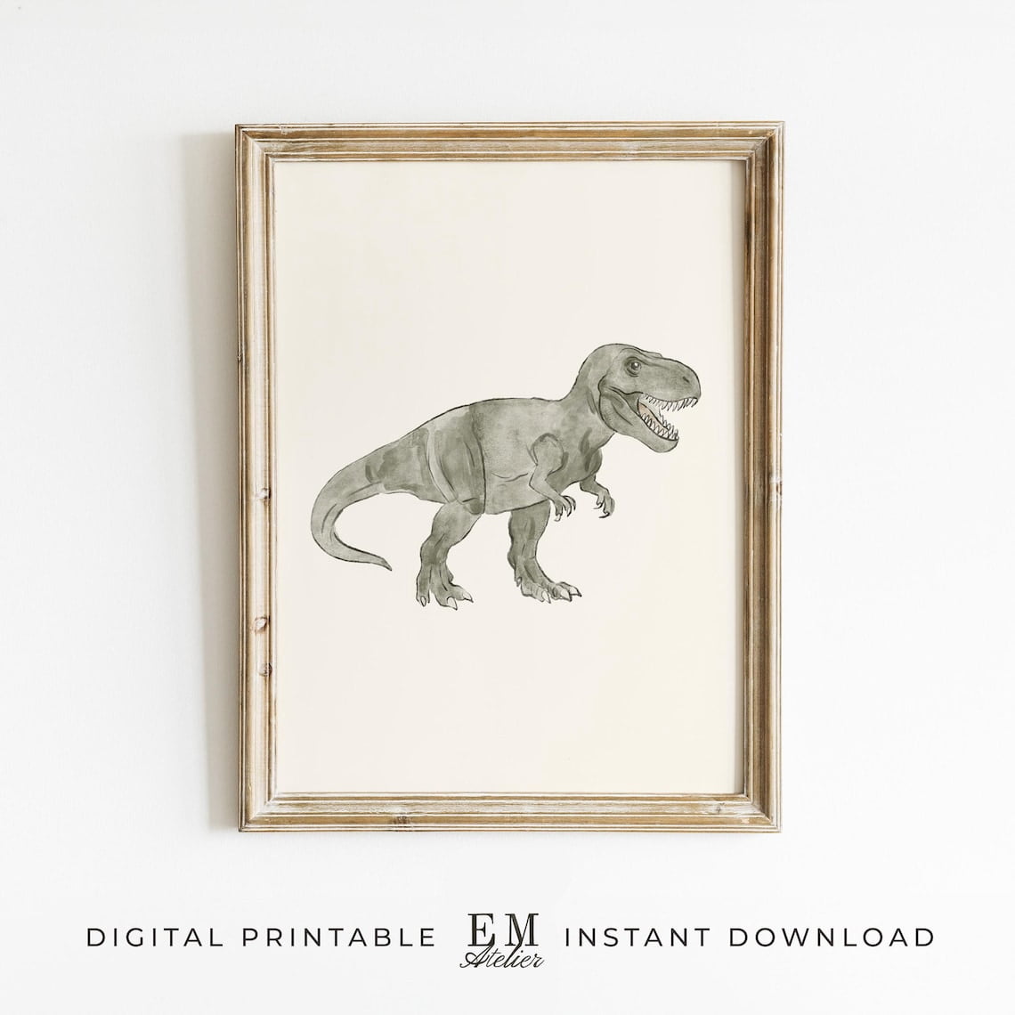 T,Rex Print Boy Dinosaur Wall Art Toddler Dinosaur Print Green T,Rex ...