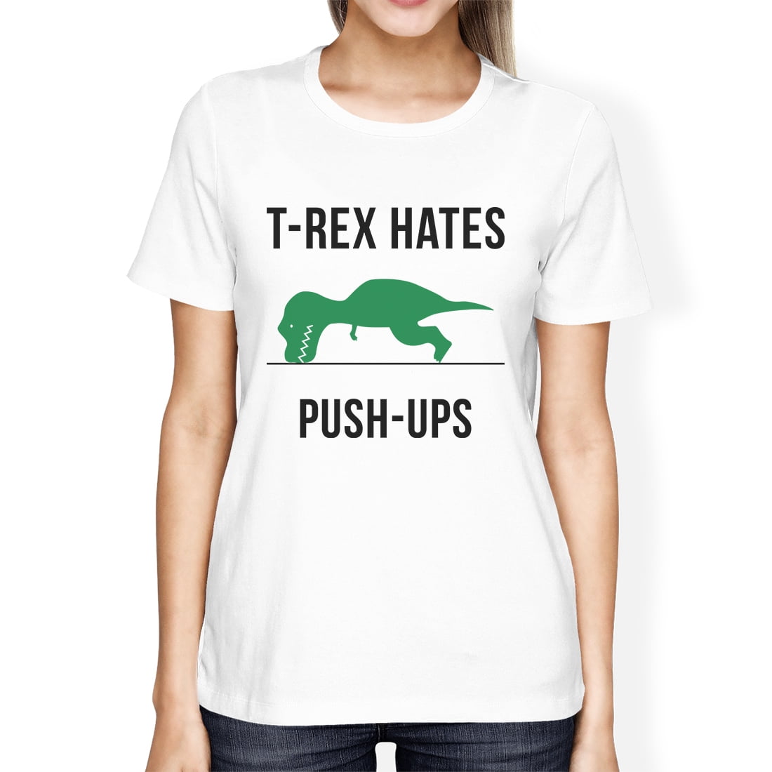 T-Rex Push Ups Womens Humorous Gym Tops Funny Graphic T-Shirt Gift ...