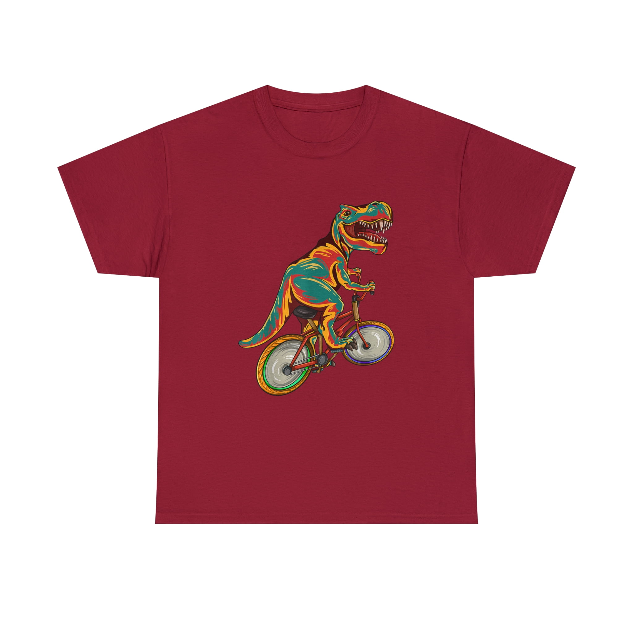 T Rex Riding A Bike Retro Dinosaur Rider Cycling T-Shirt - Walmart.com