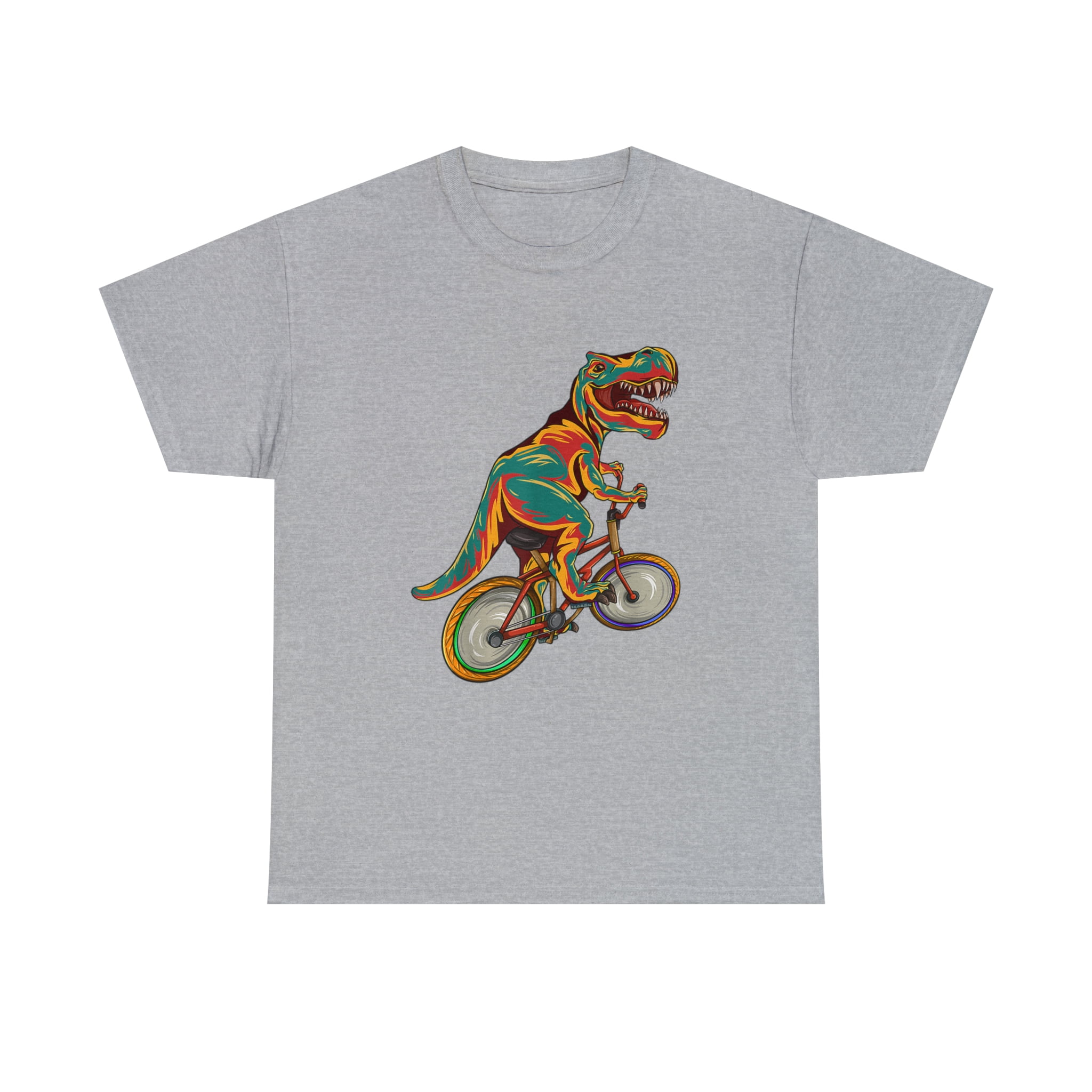 T Rex Riding A Bike Retro Dinosaur Rider Cycling T-Shirt - Walmart.com