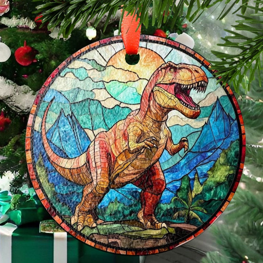 T-Rex Stained Glass SunCatcher Dinosaur Window Hanging Trex Home ...