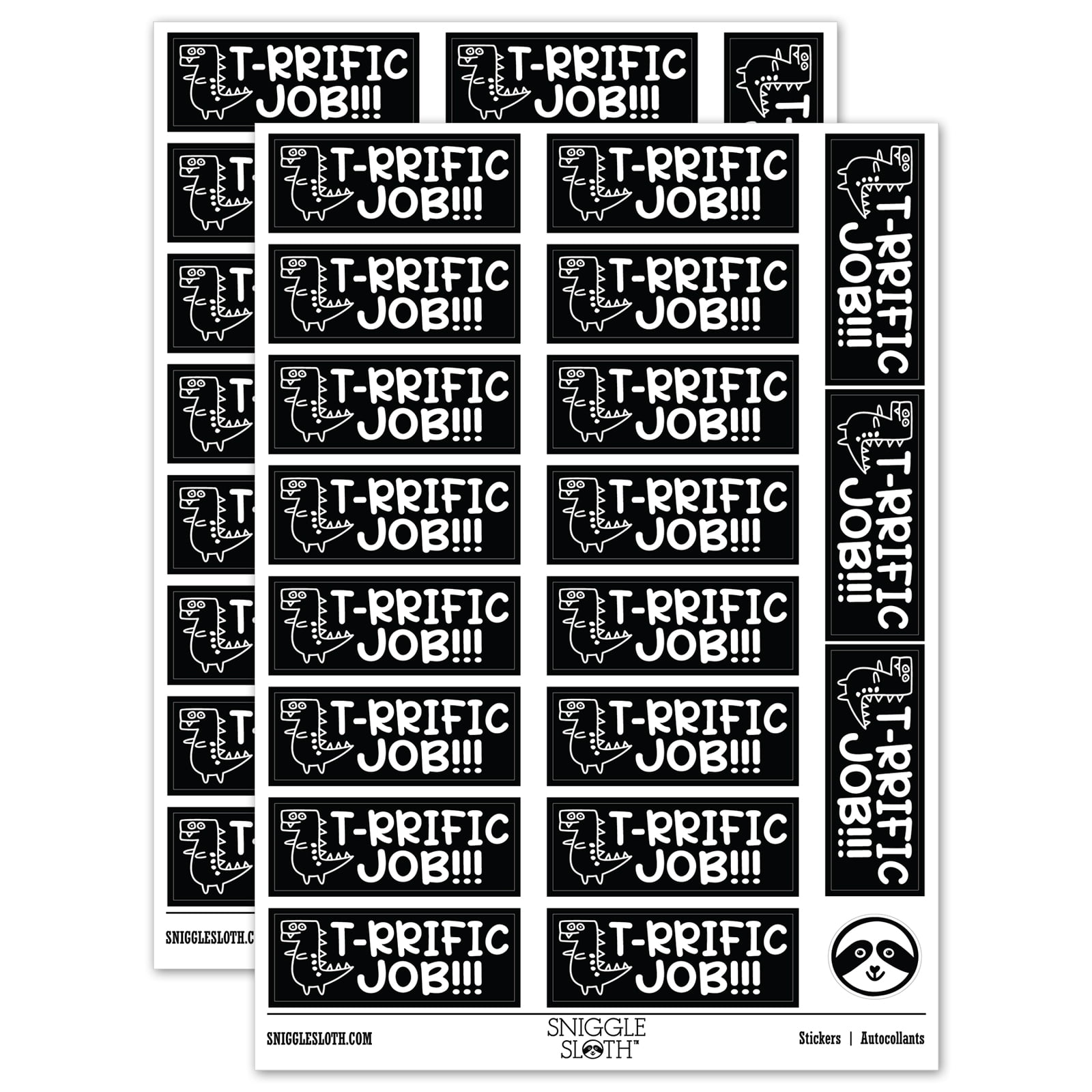 T-Rrific Terrific Job Teacher Student School Sticker Set - Black ...