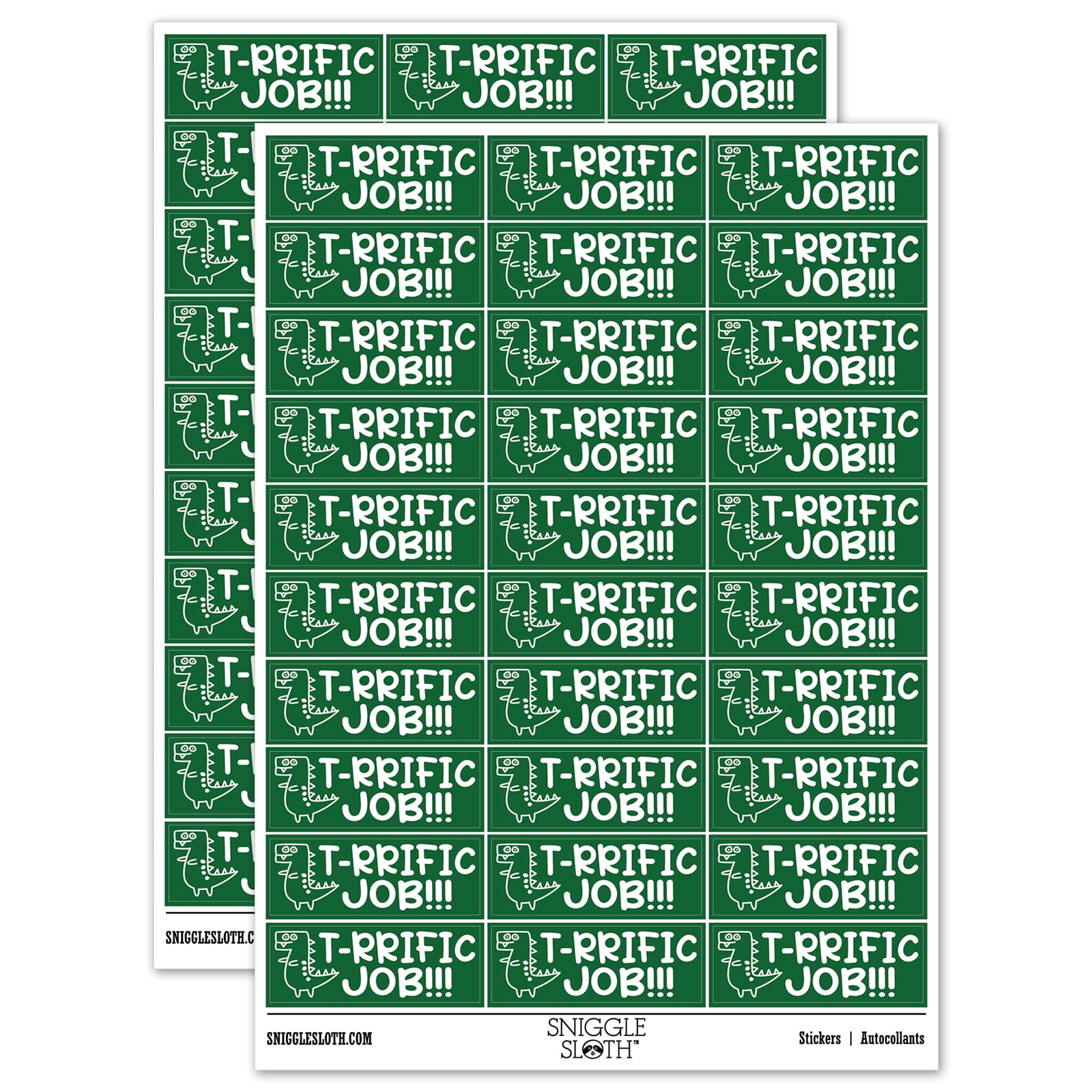 T-Rrific Terrific Job Teacher Student School Sticker Set - Dark Green ...
