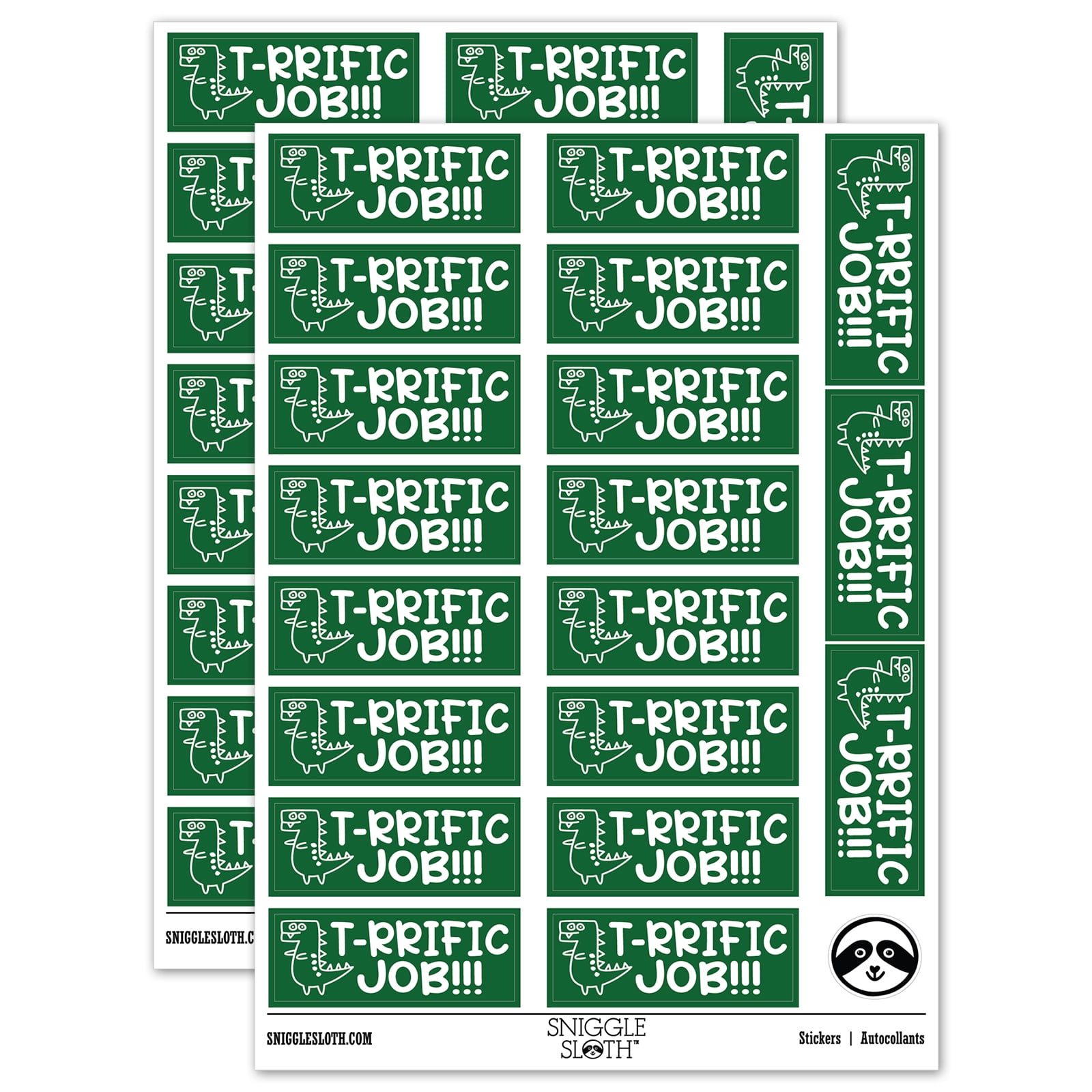 T-Rrific Terrific Job Teacher Student School Sticker Set - Dark Green ...