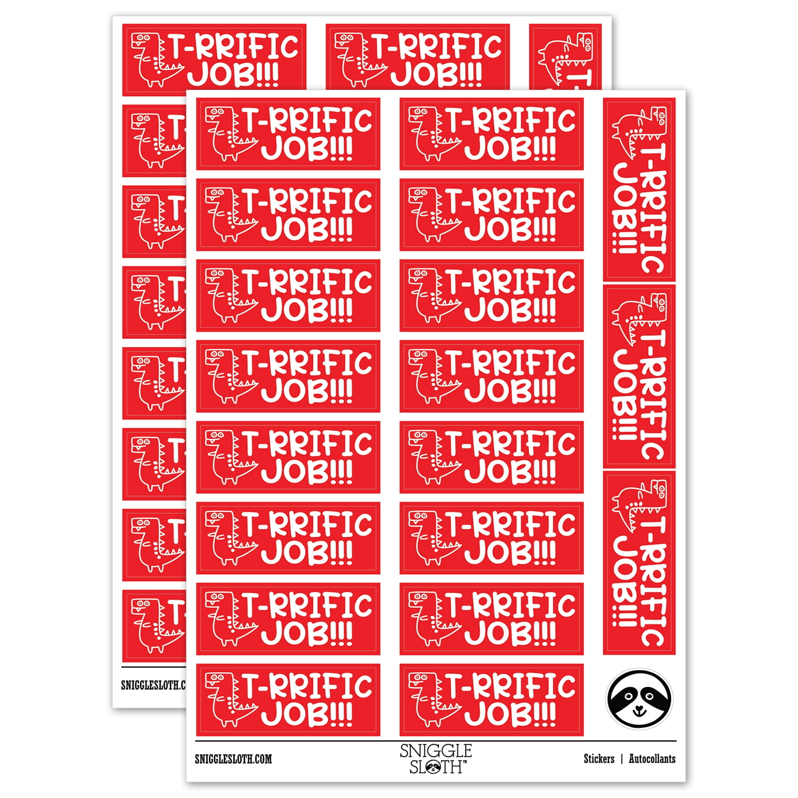 T-Rrific Terrific Job Teacher Student School Sticker Set - Red - Matte ...