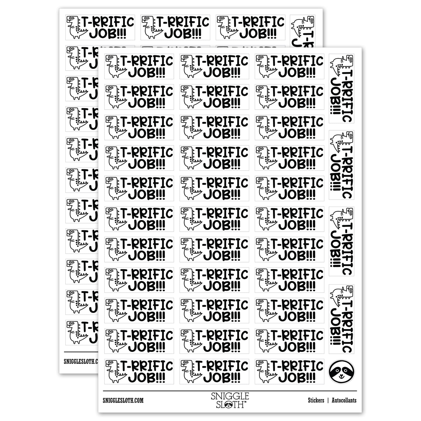 T-Rrific Terrific Job Teacher Student School Sticker Set - White ...