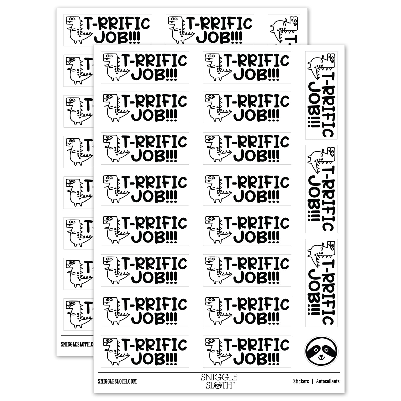 T-Rrific Terrific Job Teacher Student School Sticker Set - White ...