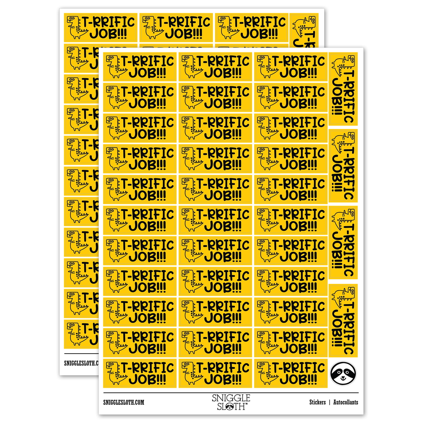 T-Rrific Terrific Job Teacher Student School Sticker Set - Yellow ...