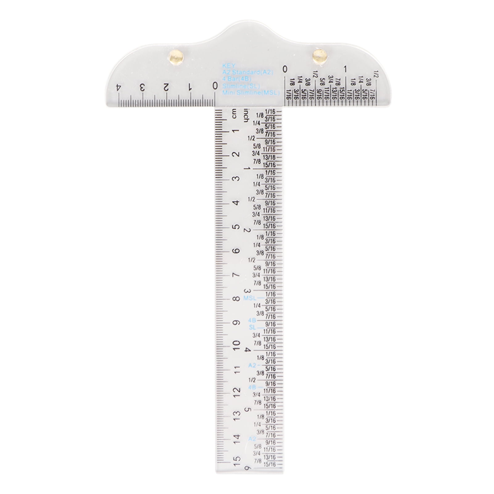 T Ruler Inch CM Scale Transparent Acrylic Portable Multi Function ...