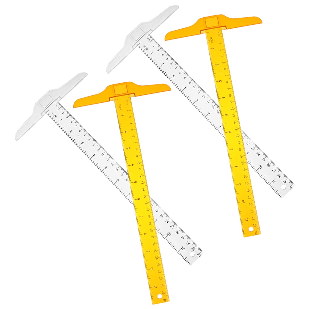 T Ruler T Square: 4pcs 30cmTStandard Ruler Transparent Ruler Drafting ...
