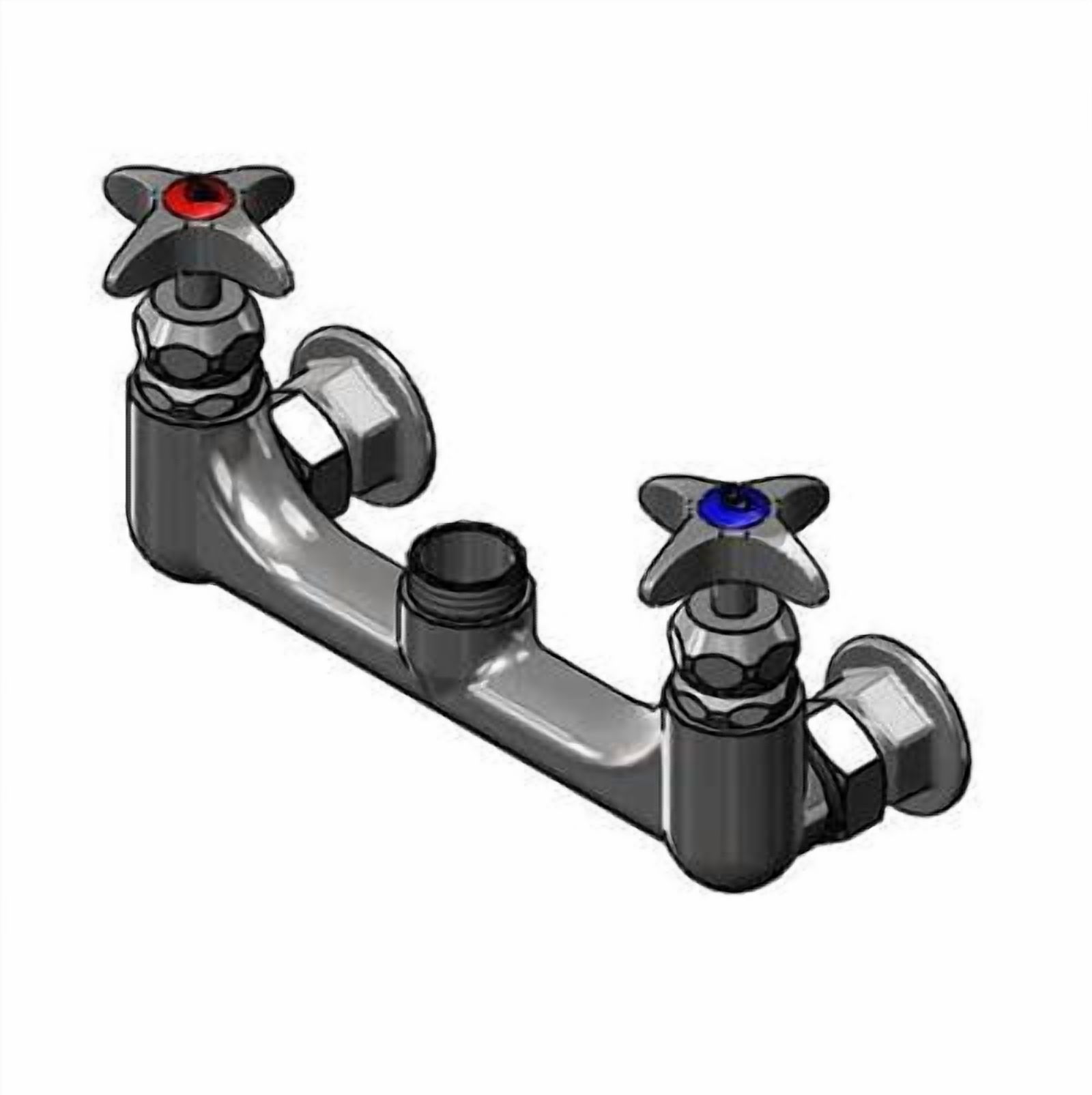 T&S Brass - 8'' Wall Mount Faucet, 4-Arm Handles w/ V - Walmart.com