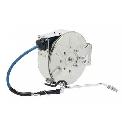 T&S Brass - 3/8'' x 30' Enclosed Stainless Steel Reel w/ Extended Spray ...