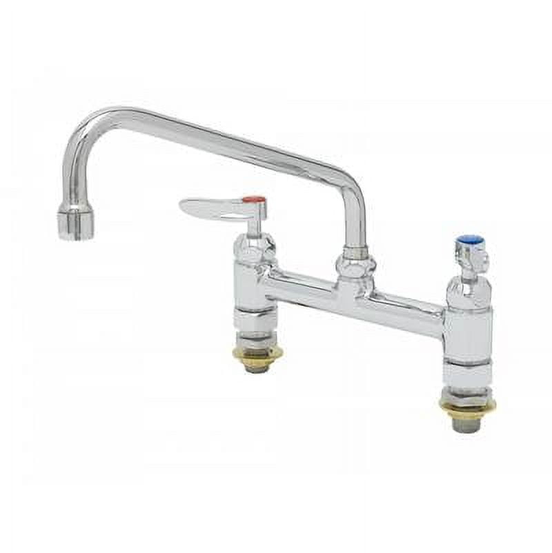 T&S Brass - 8'' Double Pantry Swivel Base Faucet, Deck Mount, Ceramas ...