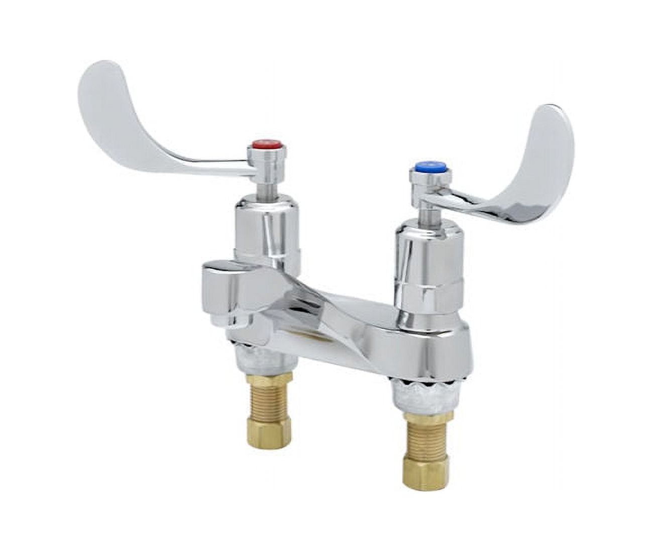 T&S Brass B-0837-01 4" Deck Mount, Self-Closing Faucet with Spout with ...