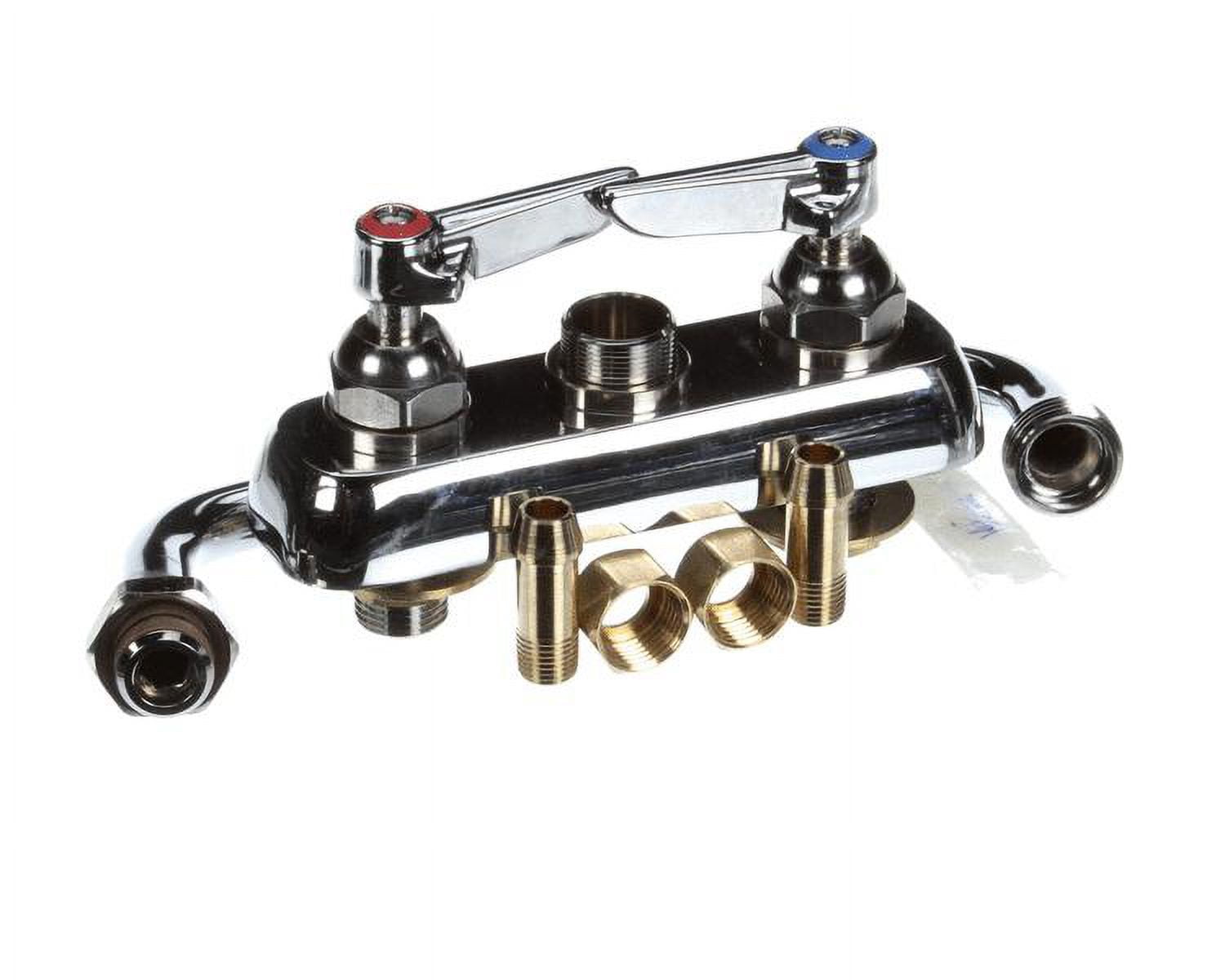 T&S Brass B-2491 Work Board Faucet, Deck Mount, 4" Centers, 8" Swing ...