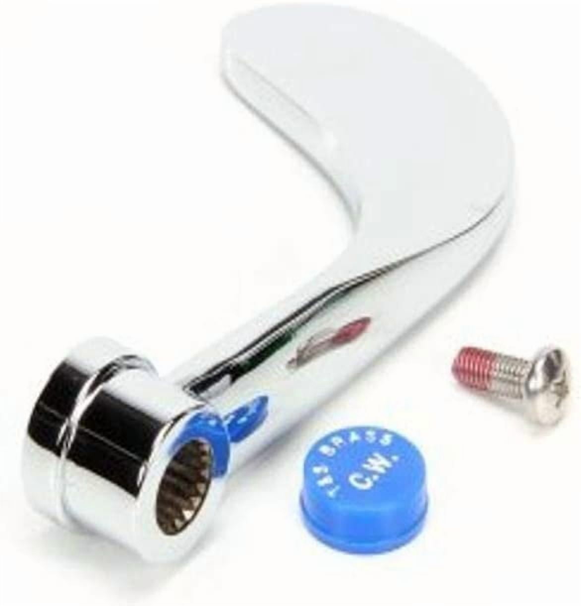 T&S Brass B-WH4C 4-Inch Wrist Action Handle, Cold, Brushed Nickel ...