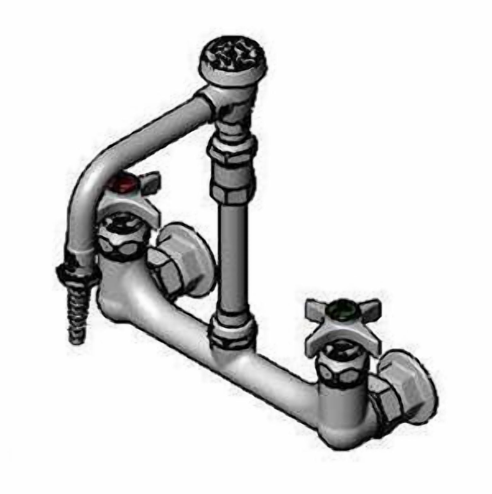 T&S Brass - Lab Mixing Faucet, Wall Mount, Swivel Vacuum Breaker Nozzle ...