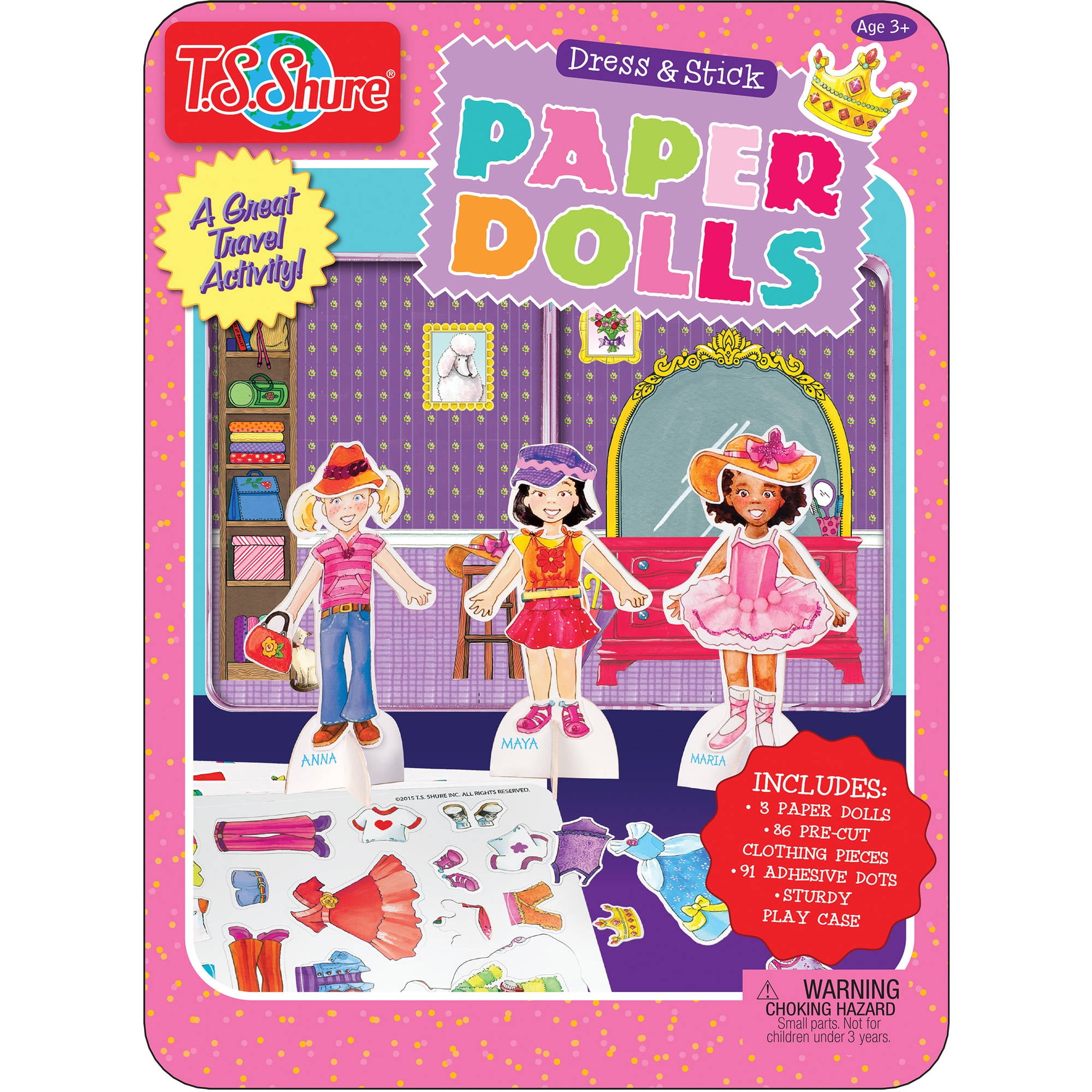 T S Shure Dress And Press Paper Dolls Creativity Tin