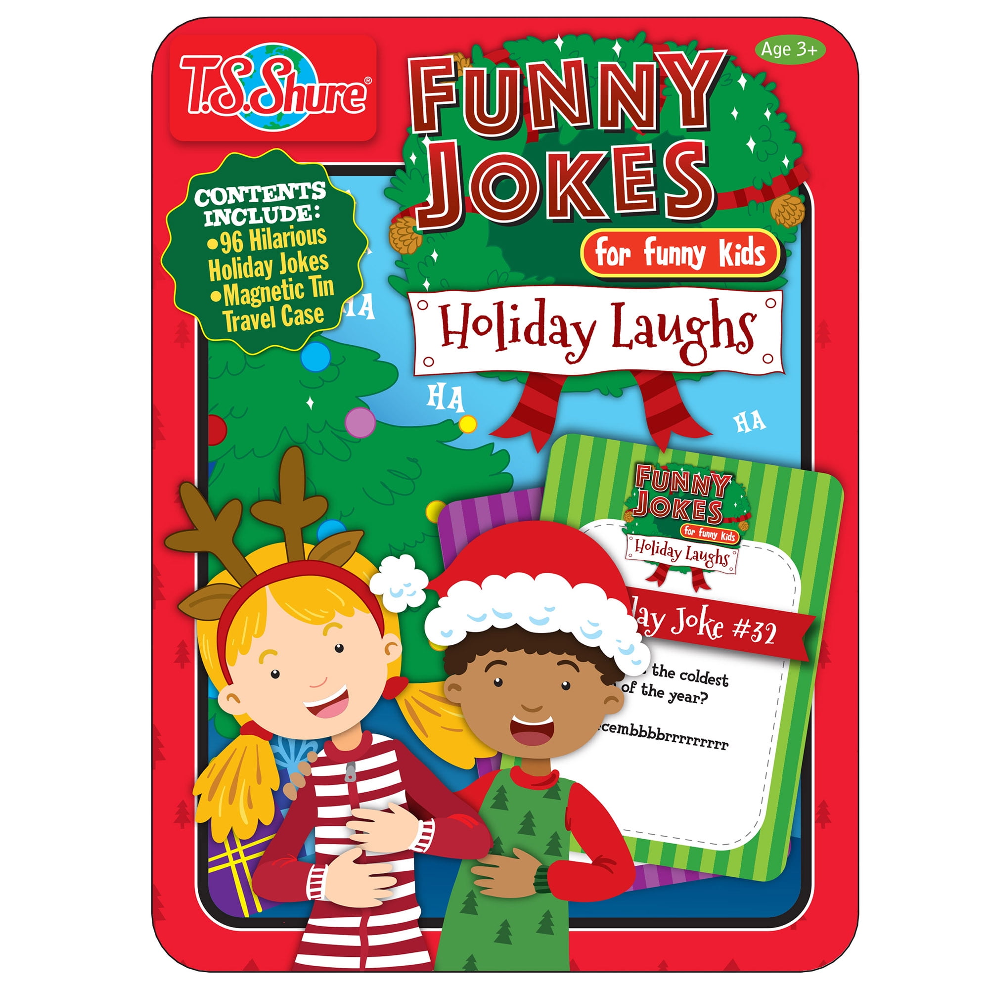 T.S. Shure Holiday Laughs Funny Jokes Tin - Walmart.com
