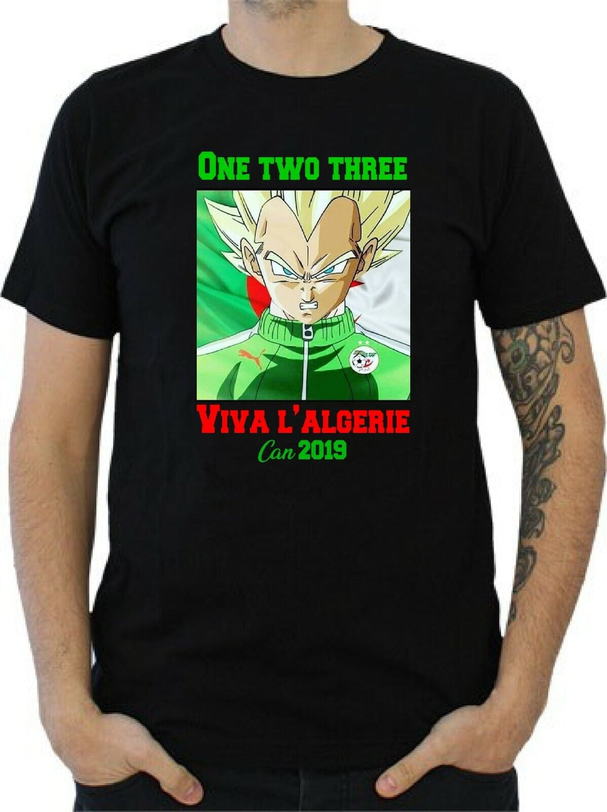 T-SHIRT HOMME DZ FENNEC ALGERIE CAN 2019 VEGETA 1,2,3 VIVA L'ALGERIE - Walmart.com