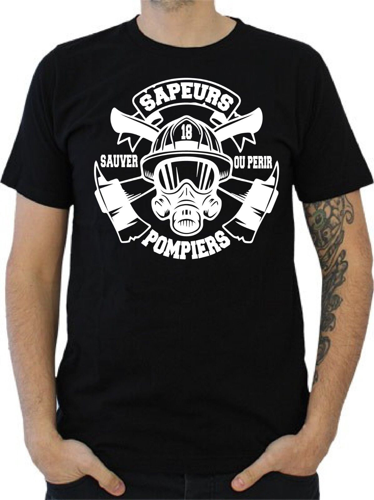 T-SHIRT HOMME SAPEURS POMPIER SAUVER OU PERIR - Walmart.com
