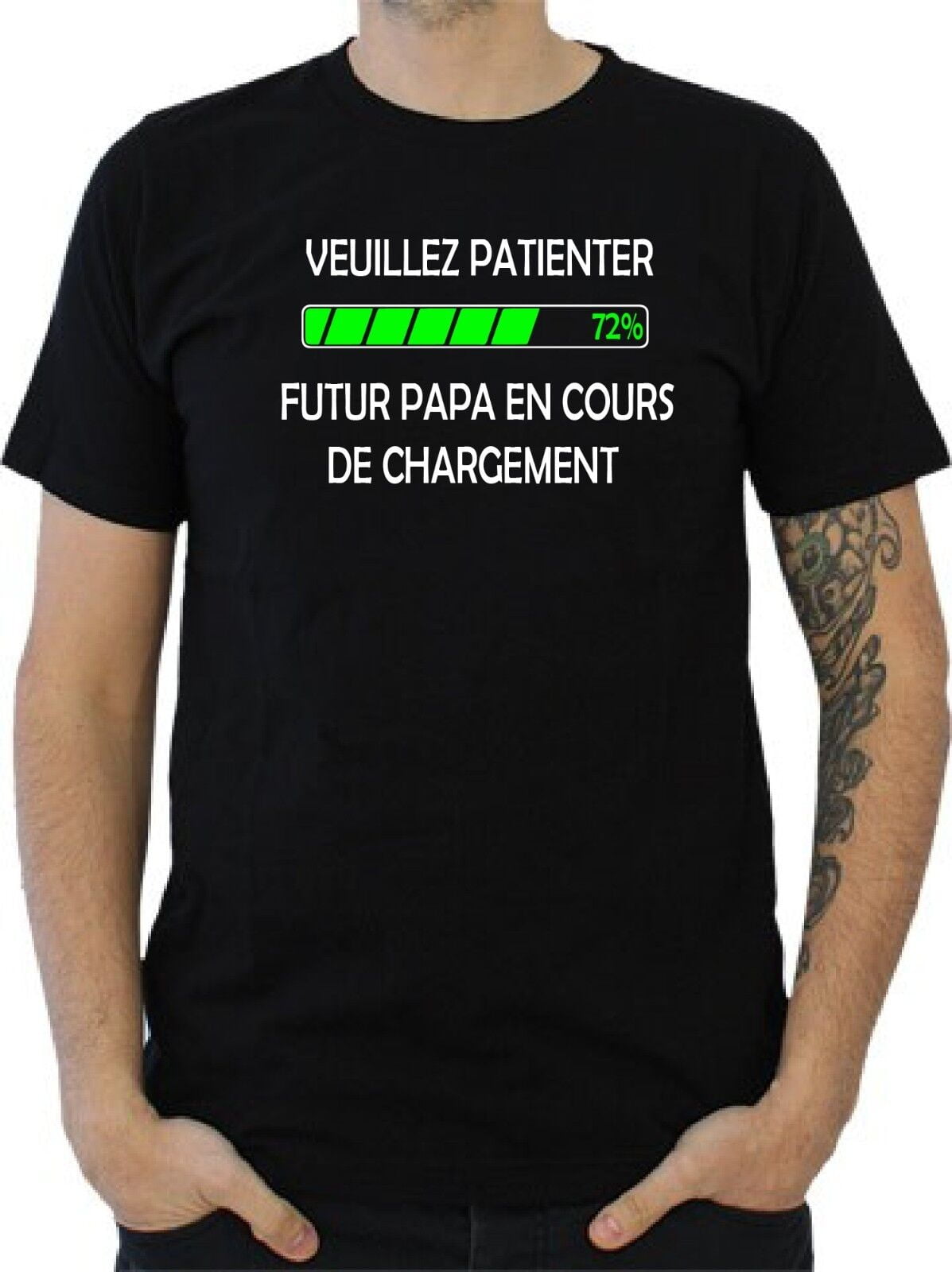 T-SHIRT HOMME VEUILLEZ PATIENTER FUTUR PAPA EN COURS DE CHARGEMENT ...