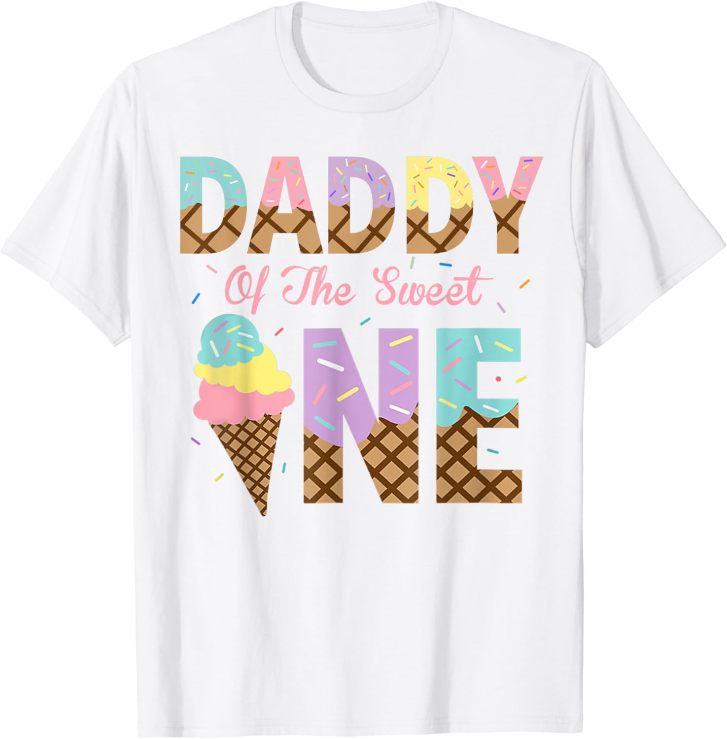 T-SHIRTDaddy Of The Sweet One Ice Cream 1st First Birthday Family T ...