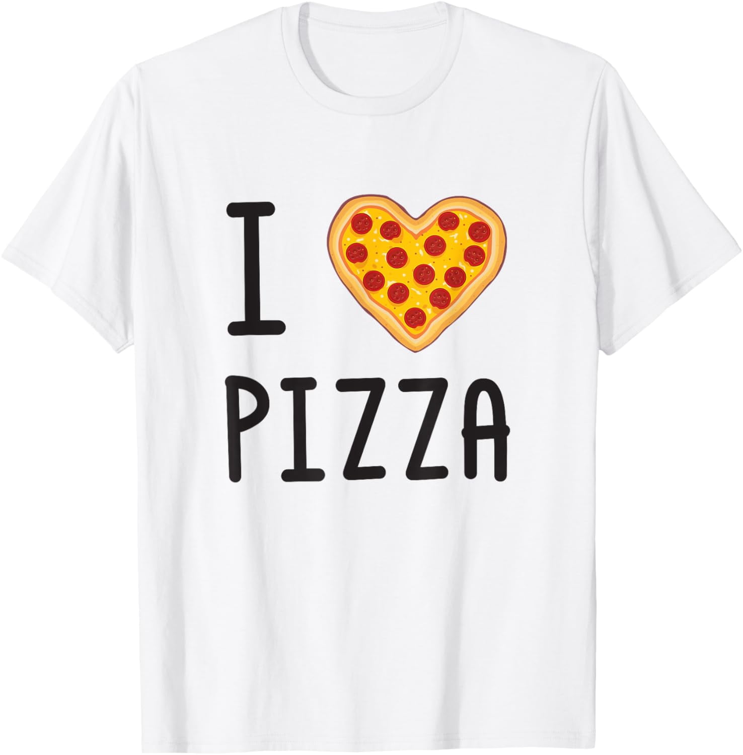 T-SHIRTFunny I Love Pizza Pepperoni Heart T-Shirt mens t shirt，white ...