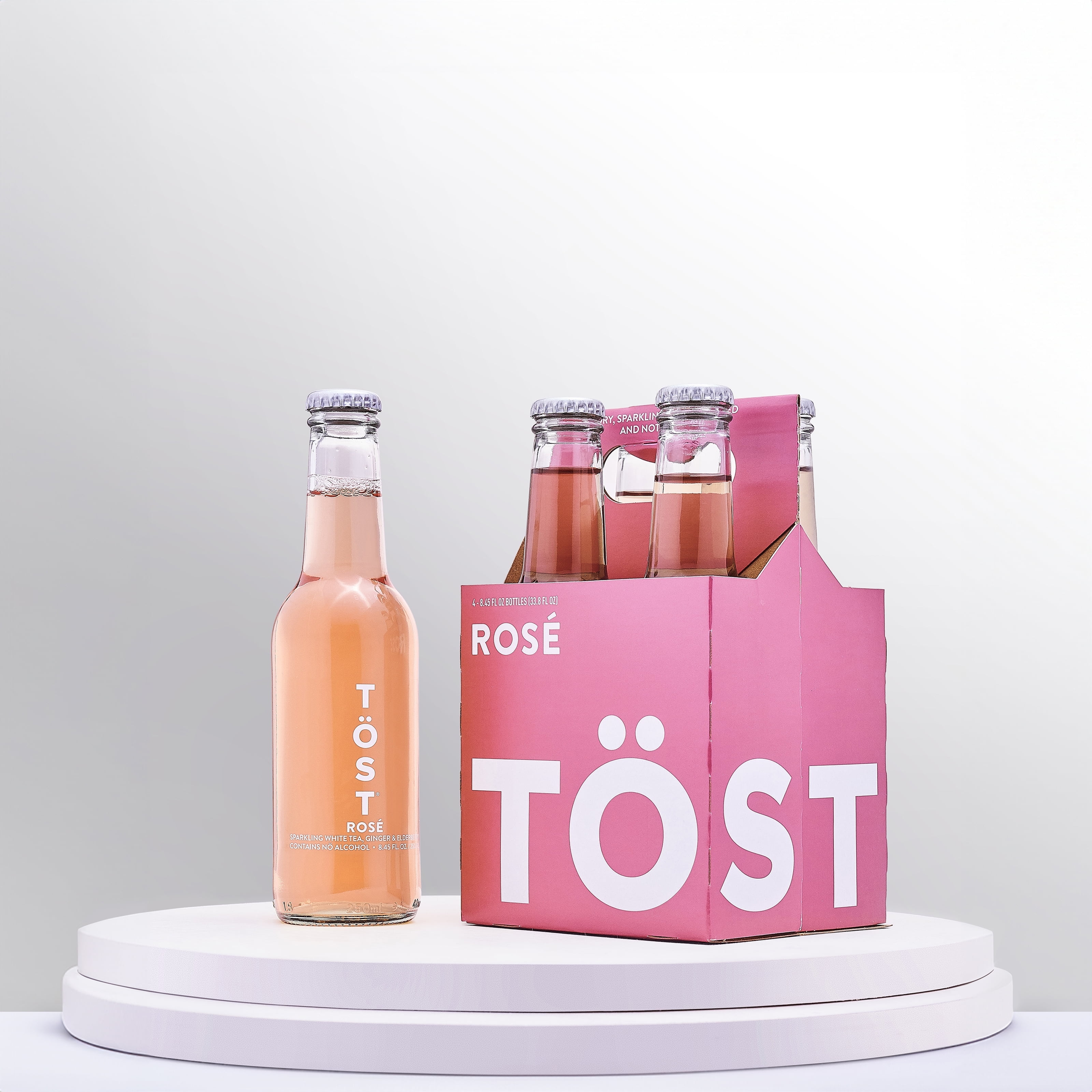 TÖST Rosé Non-Alcoholic Sparkling Beverage 8.45oz Single Serve Bottles - 16 Pack - Walmart.com