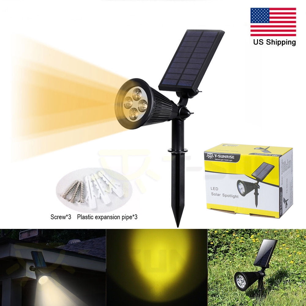 T-SUN Solar Powered LED Spot Light Spotlight Waterproof IP65 Auto on ...