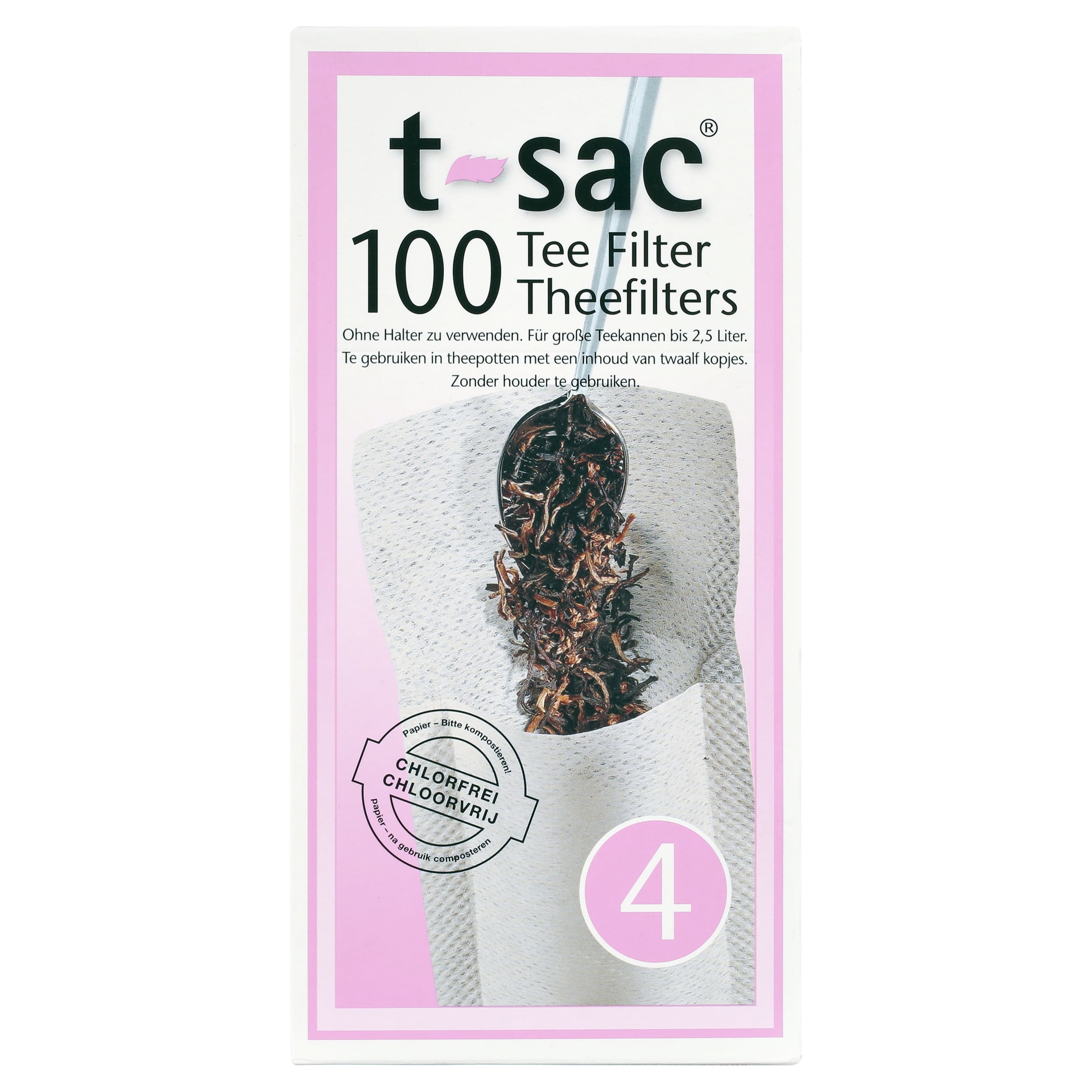 T-Sac #4 Tea Filter Bags, 100 Manila Hemp Filters, Heat-Sealable ...