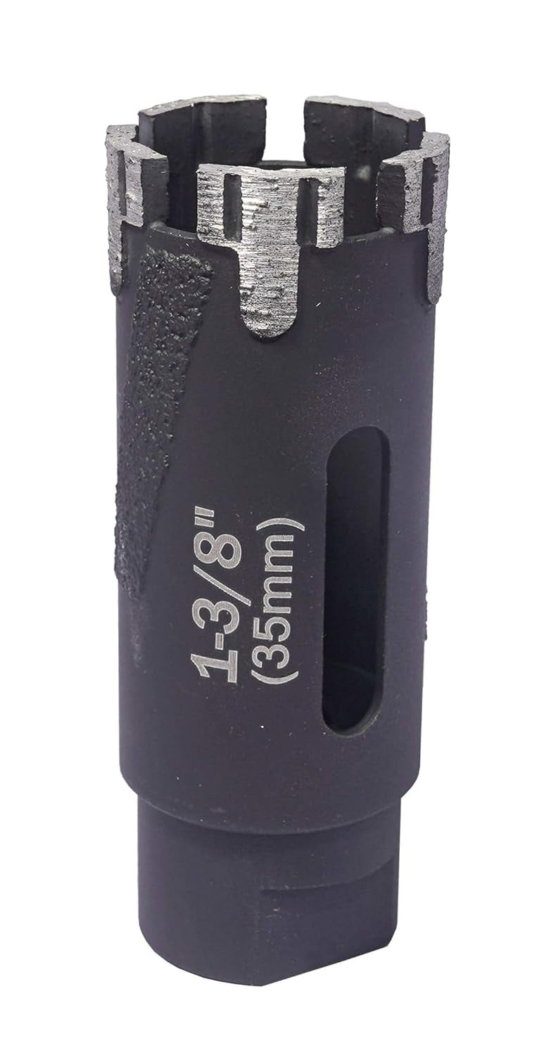 T-Segment Turbo Wet & Dry Core Bits for Granite and Hard Stone - Vacuum Brazed Steel (1-1/2 inch ...