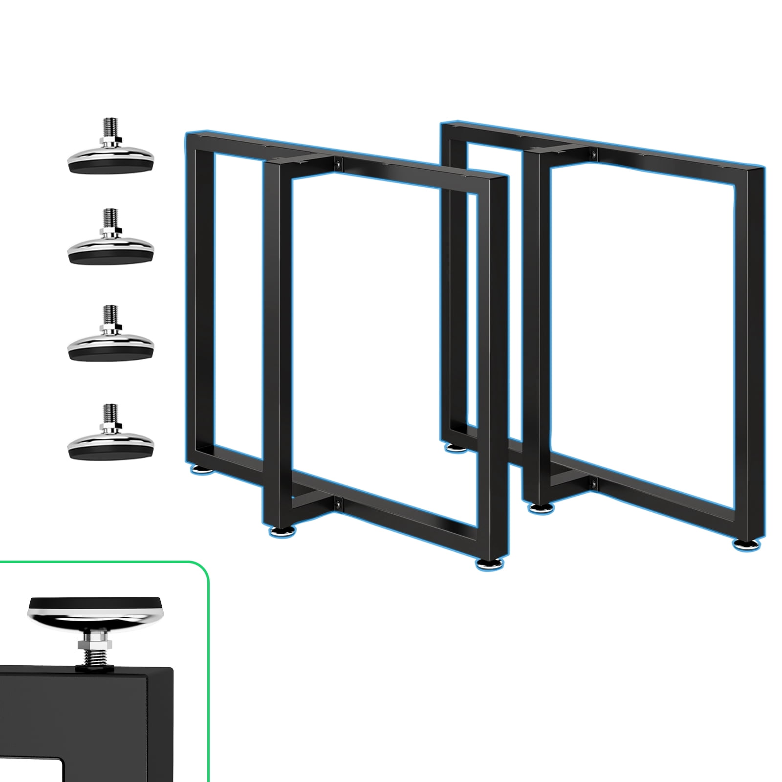 T Shape Heavy Duty Metal Table Legs Set of 2, 28" H×35" W able Legs ...
