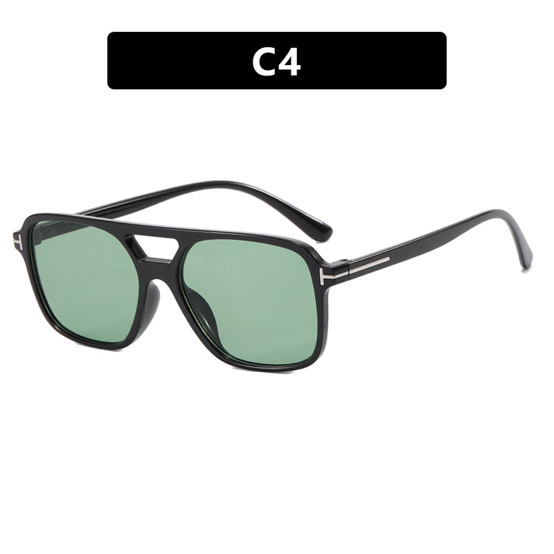 T Shape Sunglasses European and American Fashion Square Double Beam Sun ...